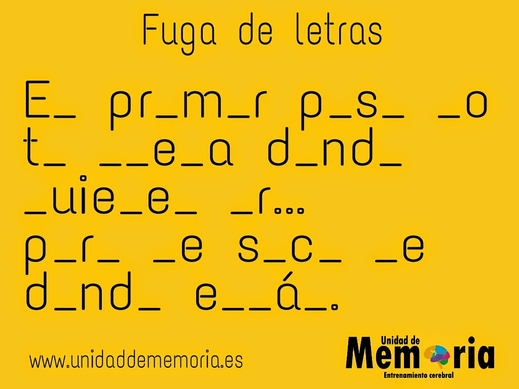 Unidad de Memoria Entrenamiento Cerebral: Fuga de letras 25-2-2015