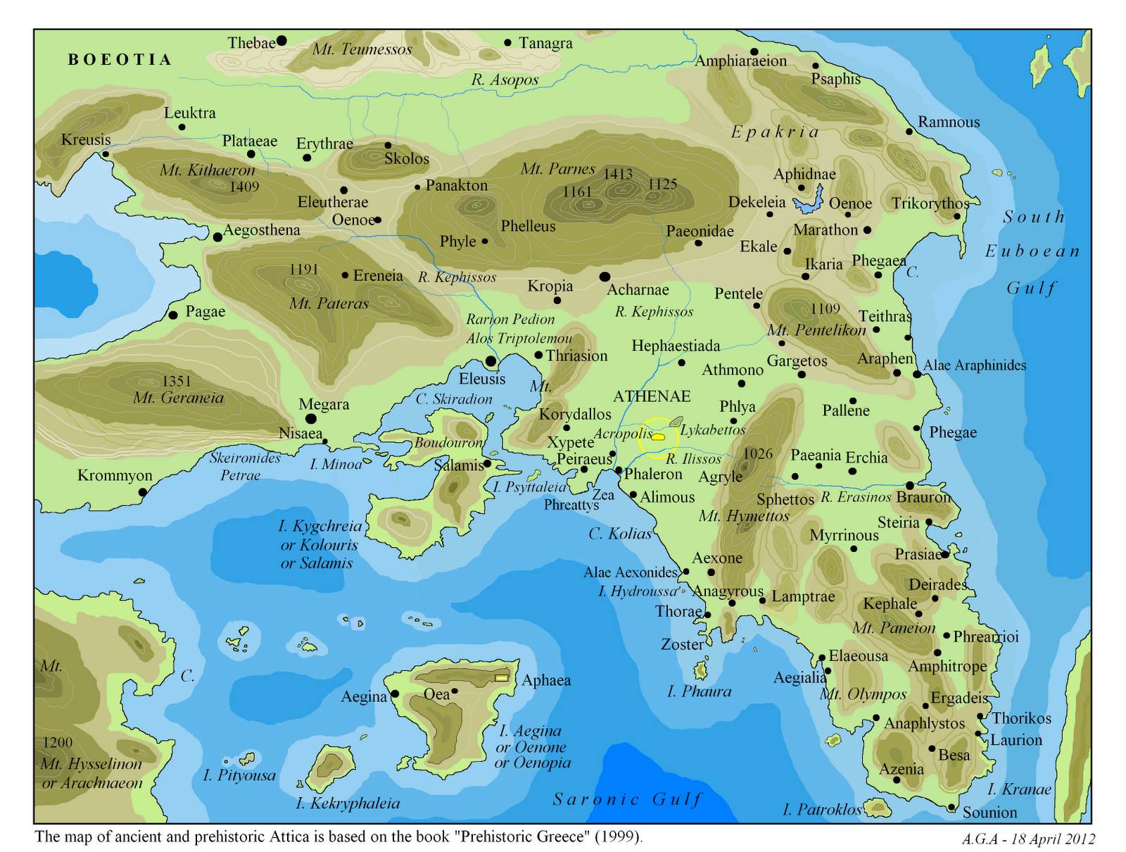 Attica Greece Map Attica Greece Map