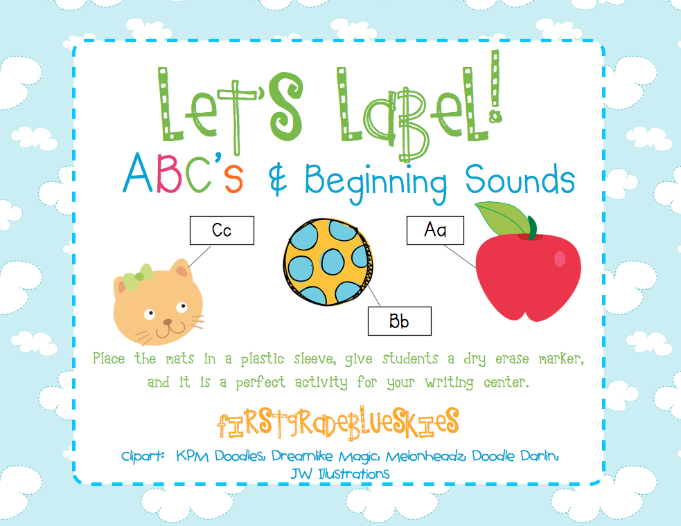 Label It! ABC and Beginning Sounds (with a freebie!) : Blue Skies with ...