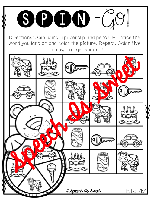 Spin-Go: Articulation Freebie! - Speech is Sweet