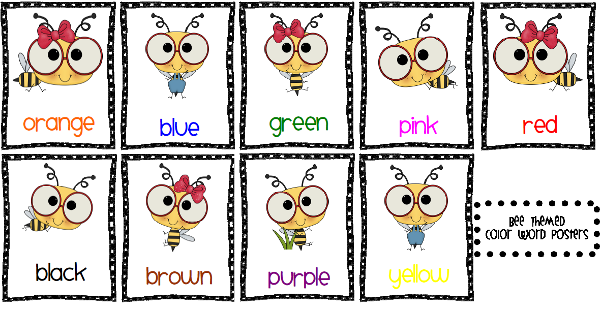 Bee Themed Color Word Posters | Mrs. Black's Bees