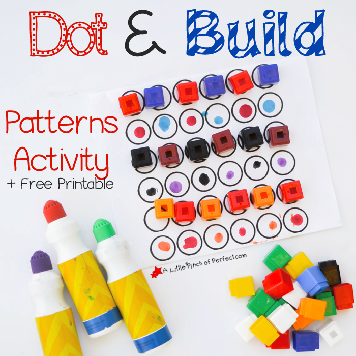 Dot and Build Patterns: Math Activity and Free Printable - A Little ...