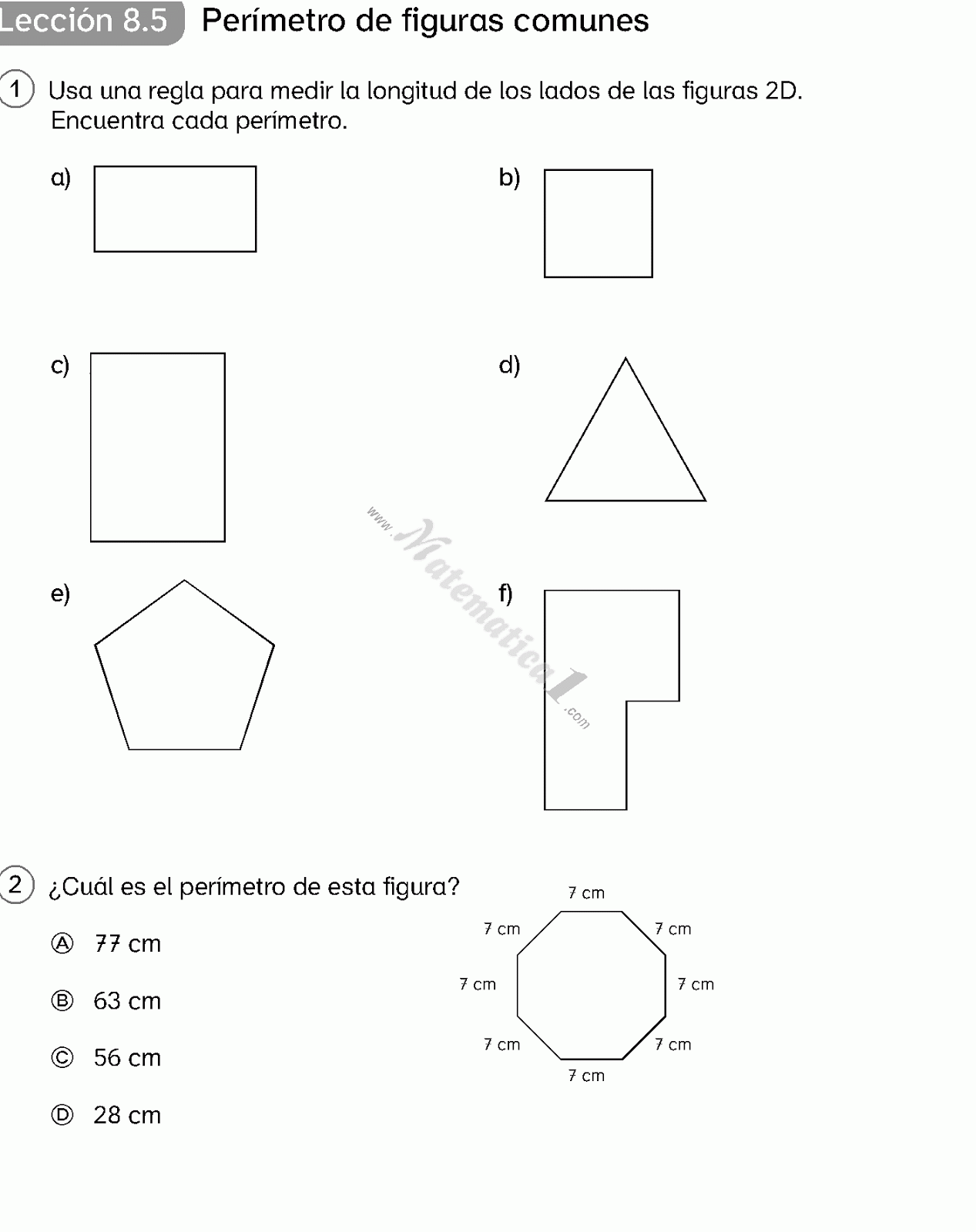 PERIMETROS EJEMPLOS RESUELTOS DE MATEMATICA 3–TERCERO BASICO PDF