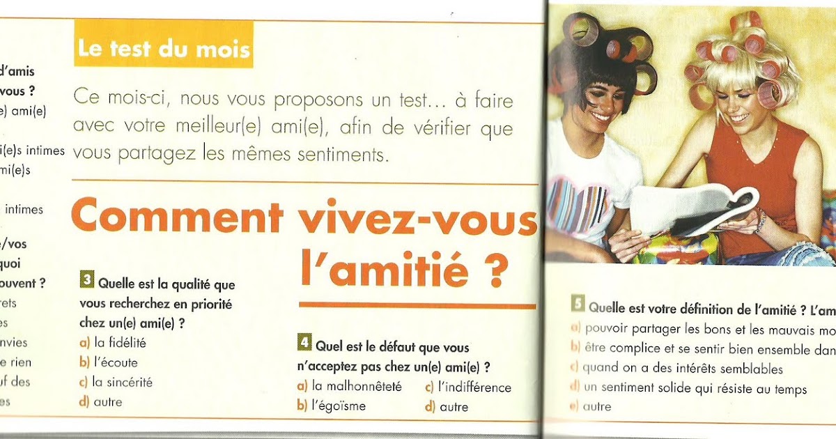 Ma classe de FLE ...: Vous et l'amitié