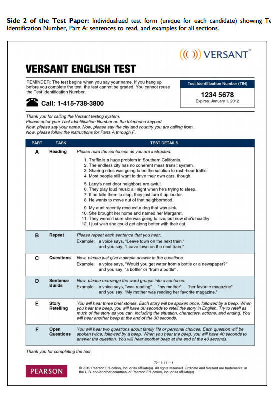 Versant Test Sample Papers versant-test-sample-papers