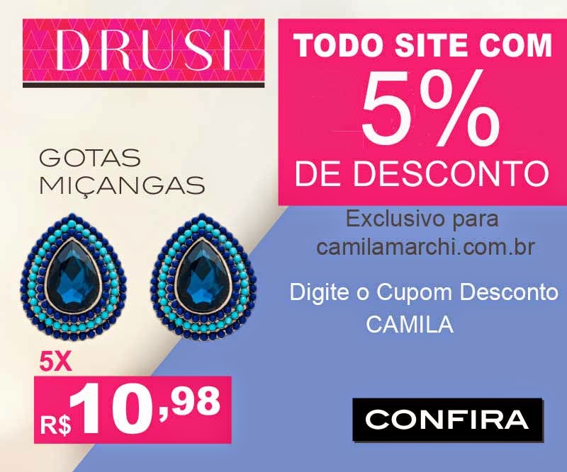 Camila Marchi: Drusi semi jóias e acessórios - Promoção Dia da Mulher Camila Marchi: Drusi semi jóias e acessórios - Promoção Dia da Mulher