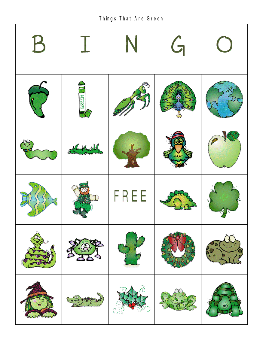 First Grade a la Carte: Things That are Green
