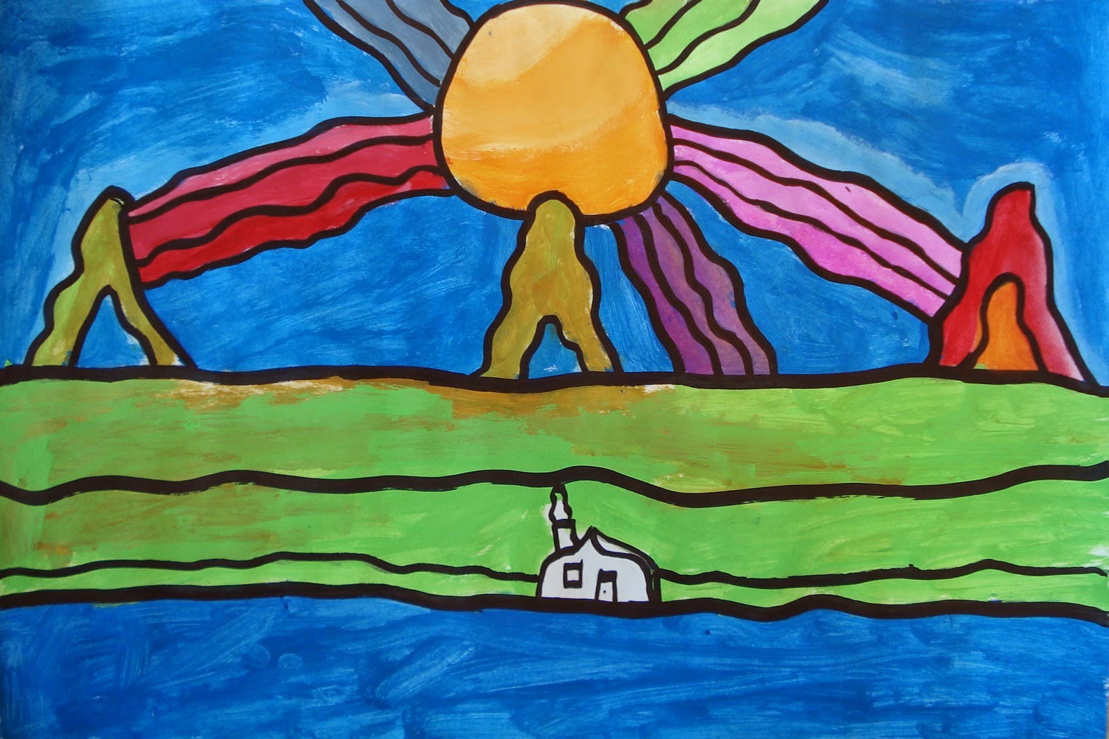 a faithful attempt: Ted Harrison style landscapes