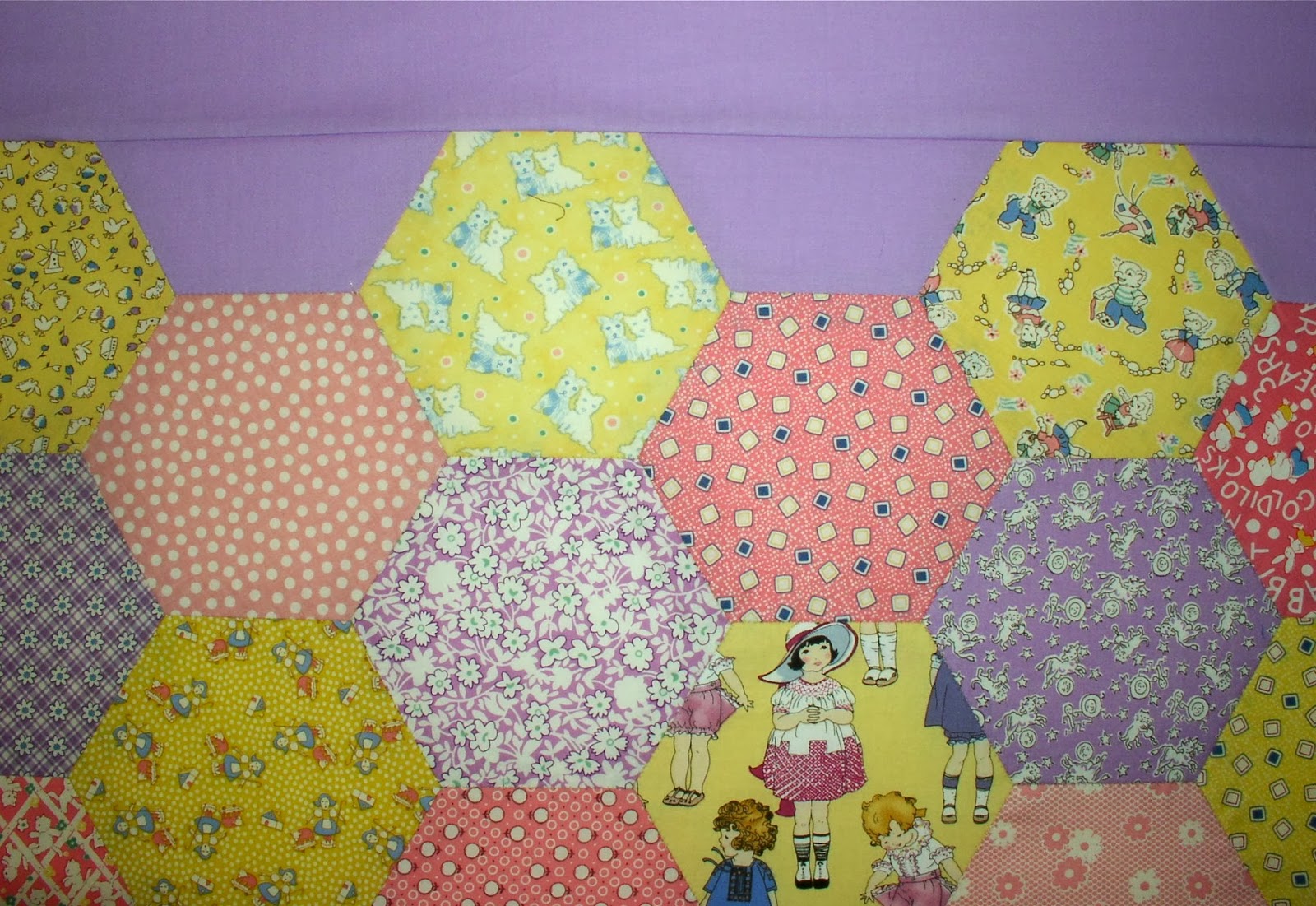 LuAnn Kessi Hexagon Baby Quilt Top Done luann-kessi-hexagon-baby-quilt-top-done