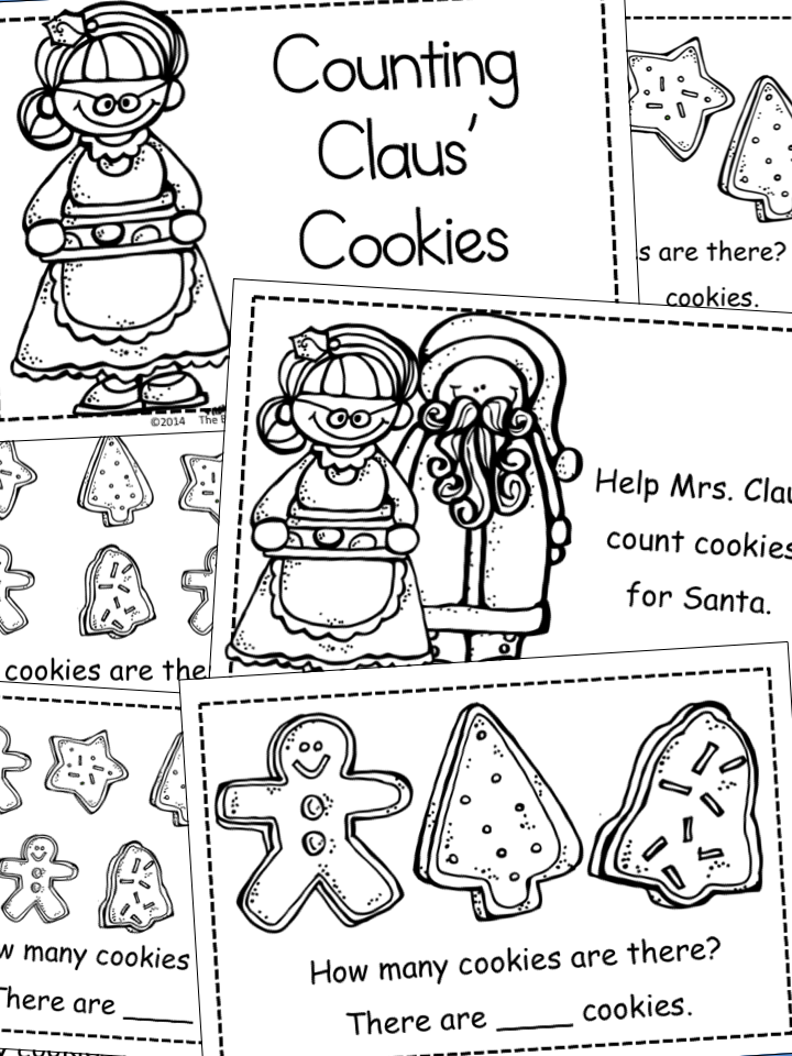 Mrs. Claus Counting Cookies Emergent Readers | The Barefoot Teacher