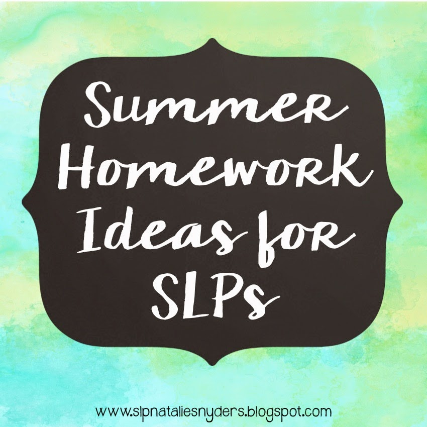 Summer Homework for Speech-Language Therapy