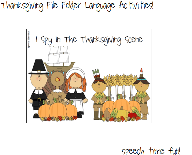 Thanksgiving File Folder Language Activities! - Speech Time Fun: Speech ...