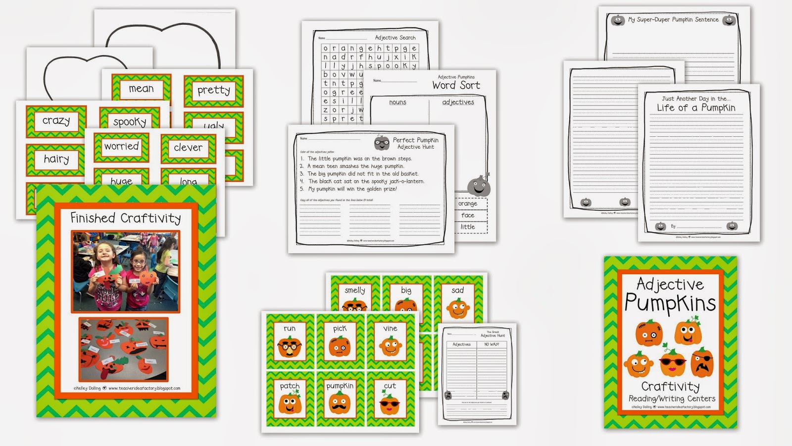 ADJECTIVE PUMPKINS + SPOOKY WRITING FREEBIE - Teacher Idea Factory