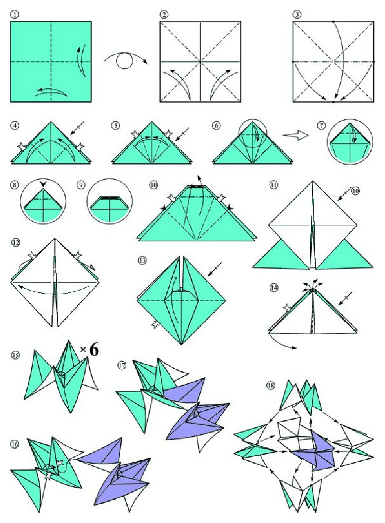 Origami paso a paso flor - Imagui