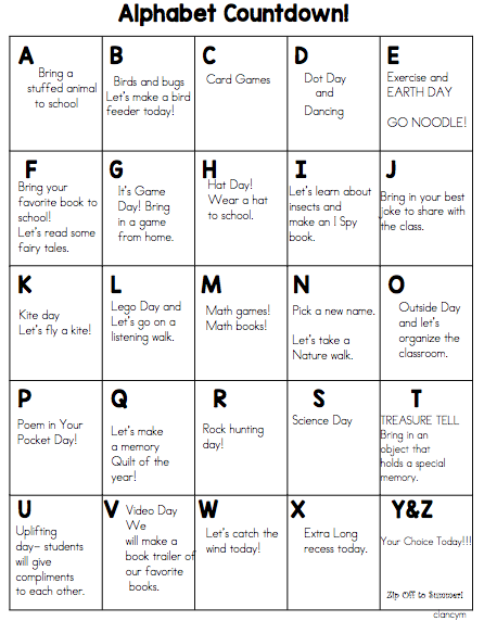 Joyful Learning In KC: The Alphabet Countdown!!