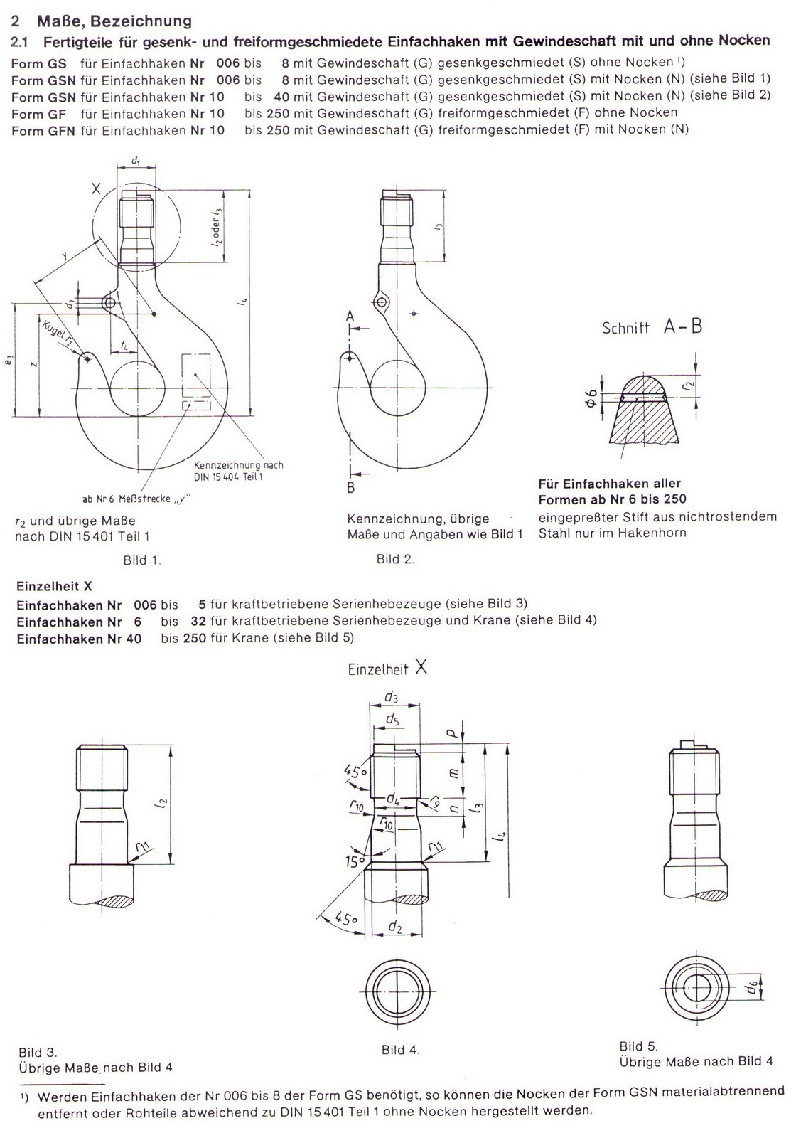 braant: Einfachhacken mit Gewindeschaft DIN 15401