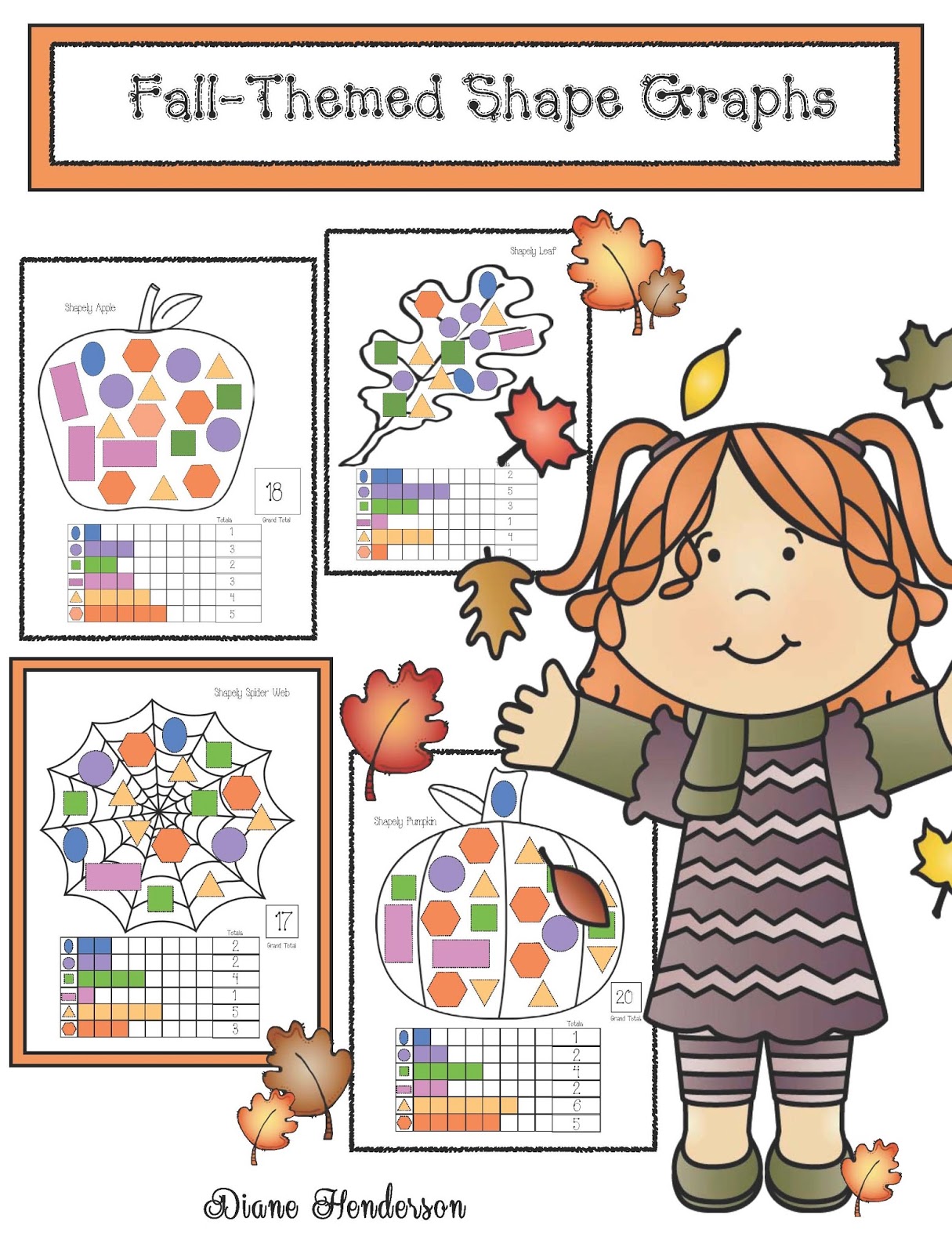 Shapely Fall-Themed Graphing Activities - Classroom Freebies