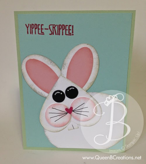 Easter Bunny Punch Art Card - Queen B Creations