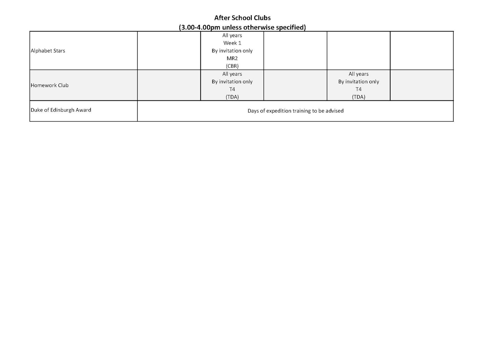 WCSC News After School Clubs List Published wcsc-news-after-school-clubs-list-published