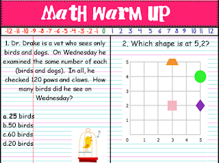 Stuff Students Say and Other Classroom Treasures: Math Warm Ups
