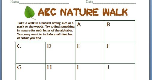 Classroom Freebies: ABC Nature Walk - Perfect for Earth Day!