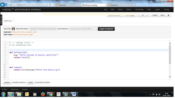 Learn and shine: Getting started with web2py framework