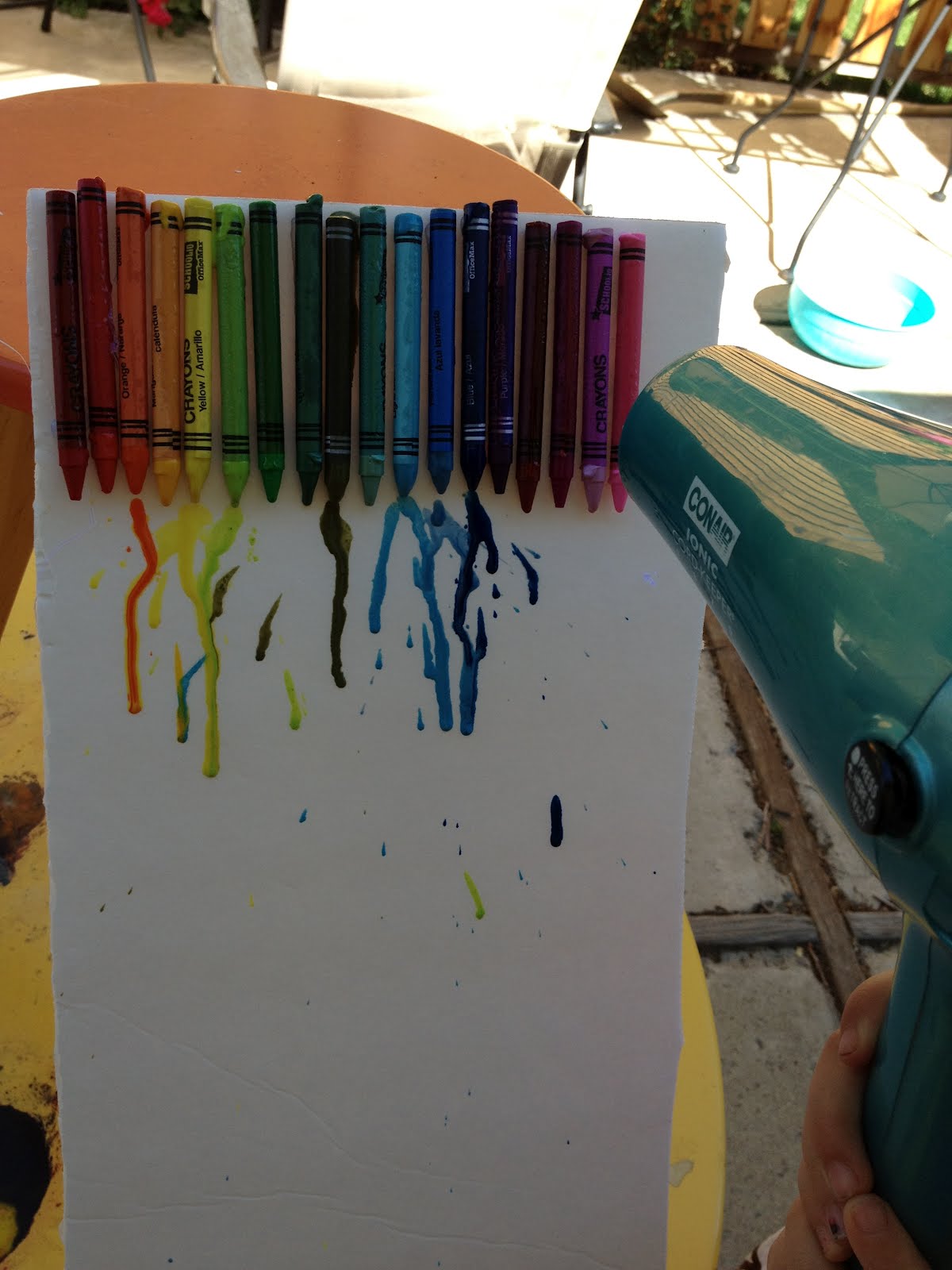 Mothering with Creativity: Fugal Fun: Crayon Melting Board Mothering with Creativity: Fugal Fun: Crayon Melting Board