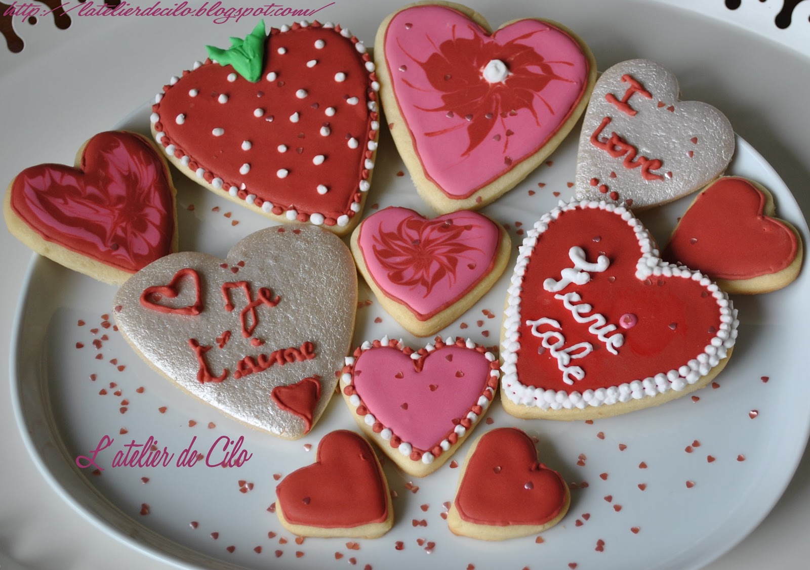 L'atelier de Cilo: Sugar cookies coeurs de Saint Valentin
