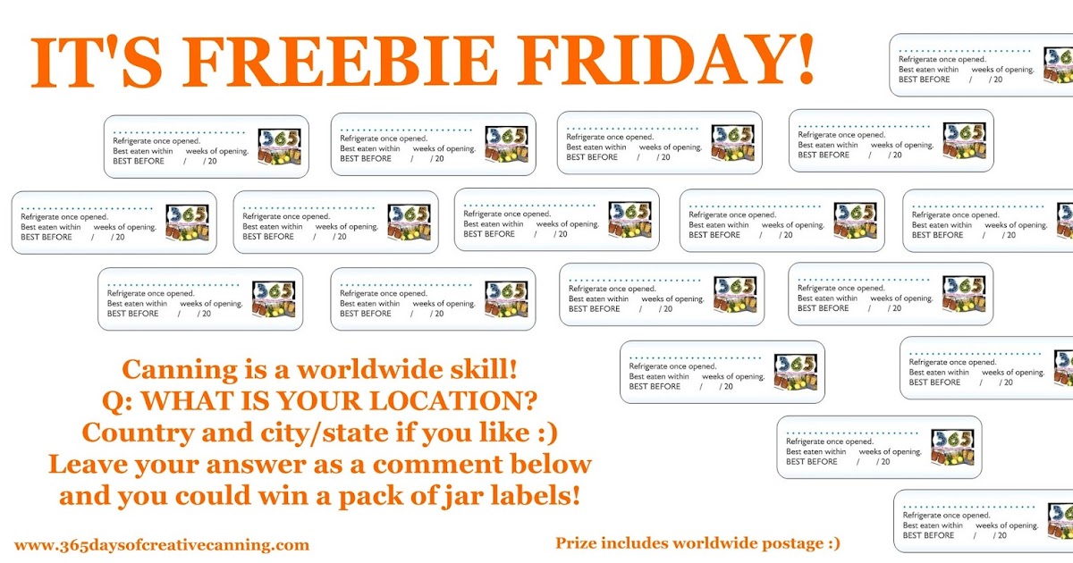 FOOD PRESERVING: Freebie Friday Winner [July 5]