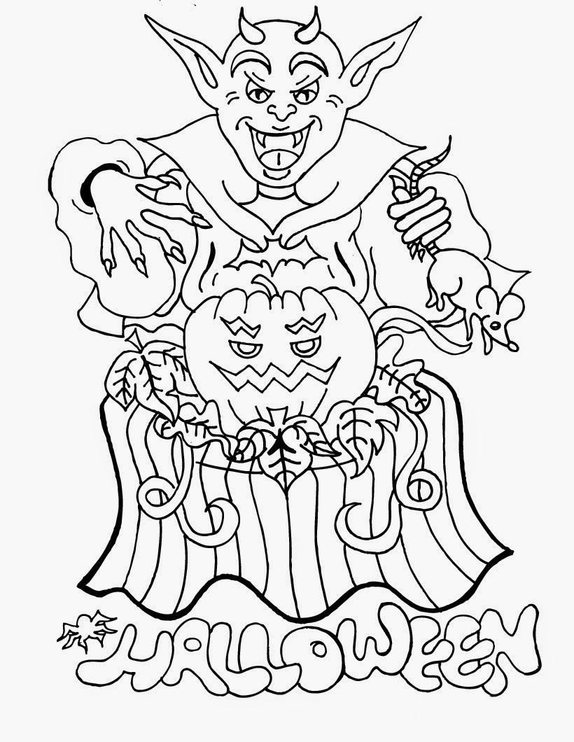 Coloring For Kids : HAppy Scary Halloween Coloring pages - Wendelina