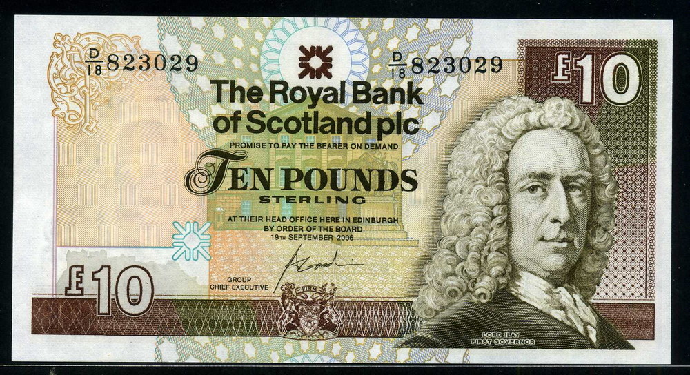 The Royal Bank Of Scotland Banknotes 10 Pounds Note Lord Ilay Glamis the-royal-bank-of-scotland-banknotes-10-pounds-note-lord-ilay-glamis