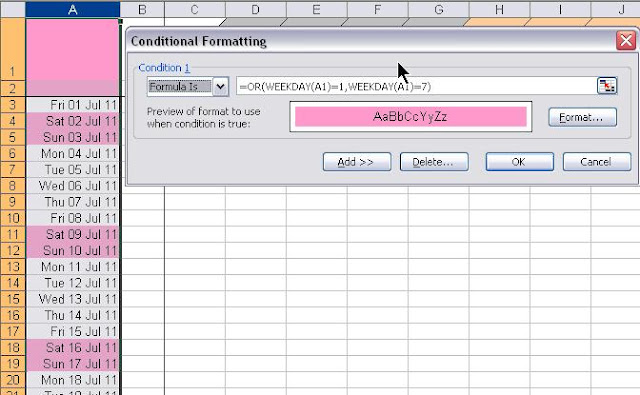 Digbys Help Excel Conditional Formatting Colour Cells Containing Weekend Dates digbys-help-excel-conditional-formatting-colour-cells-containing-weekend-dates