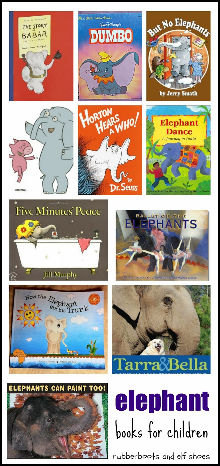 elephant activities for children - rubber boots and elf shoes