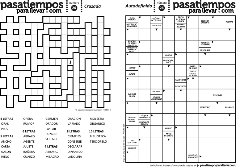 Juego cruzadas - Imagui