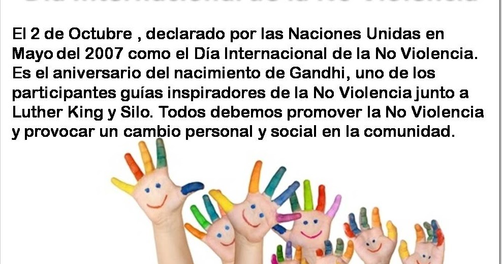 UNADENI: 2 de Octubre "Día Internacional de la No Violencia"