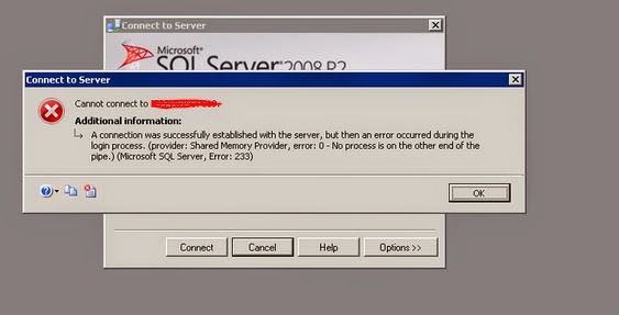 Shared Memory Provider, error: 0 - No process is on the other end of the pipe
