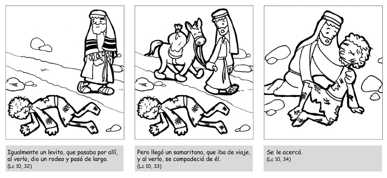Dibujos para catequesis: PARÁBOLA DEL BUEN SAMARITANO 2