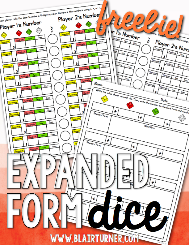 10 Ways to Work on Expanded Form {Tons of Freebies!} | BlairTurner.com ...