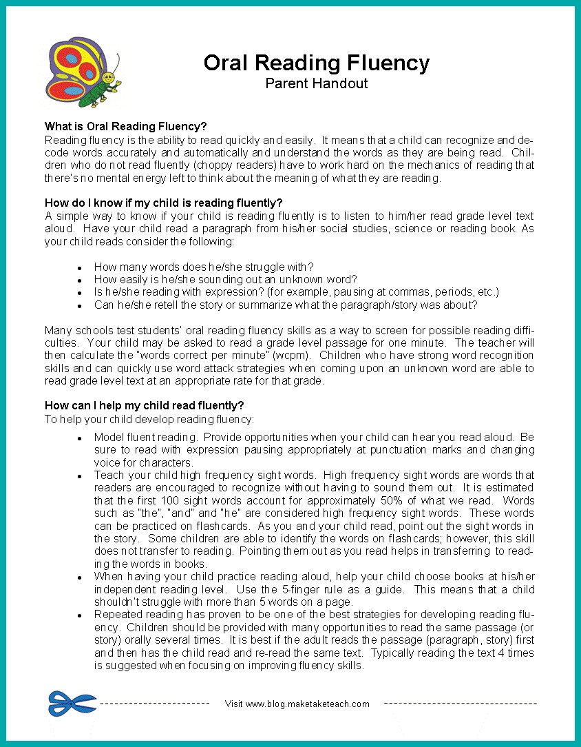 Free Parent Handouts - Classroom Freebies