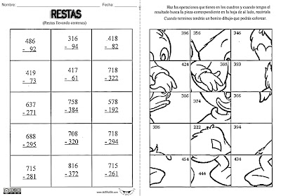 MATEMÁTICAS 2º PRIMARIA: RESTAS DIVERTIDAS