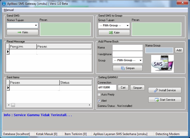 TUTORIAL DELPHI: SMSKU, Aplikasi SMS Gateway dengan Delphi