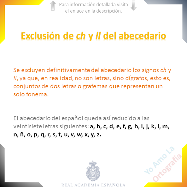 Yo Amo La Ortografía: Exclusión de ch y ll del abecedario
