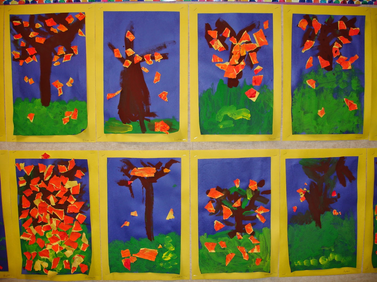 Creative Space in the Art Room: Kindergarten Fall Trees