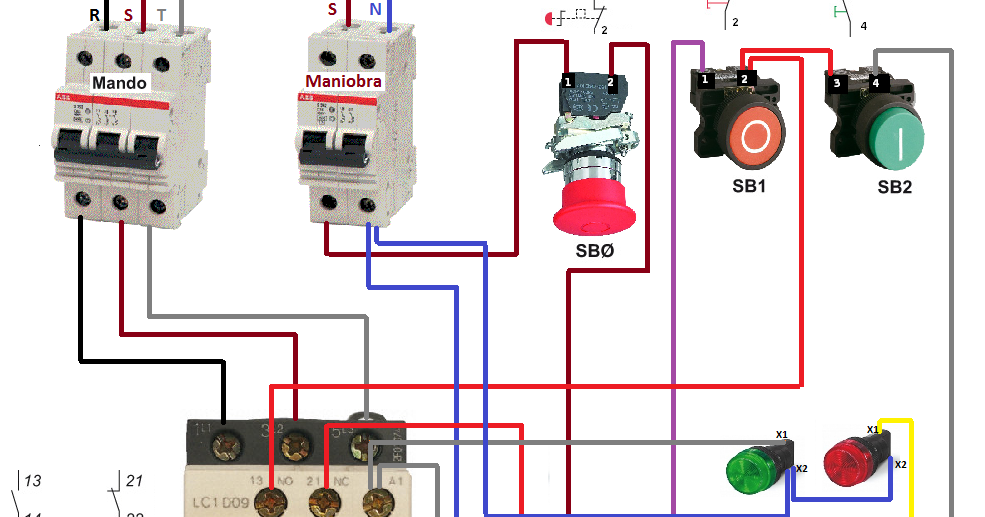 Marcha paro con parada de emergencia ~ Esquemas eléctricos