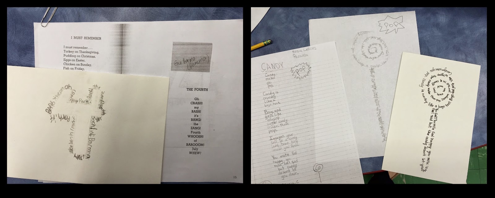 Organized Chaos: An Elementary School Art Room: 5th Grade Visual Poetry!