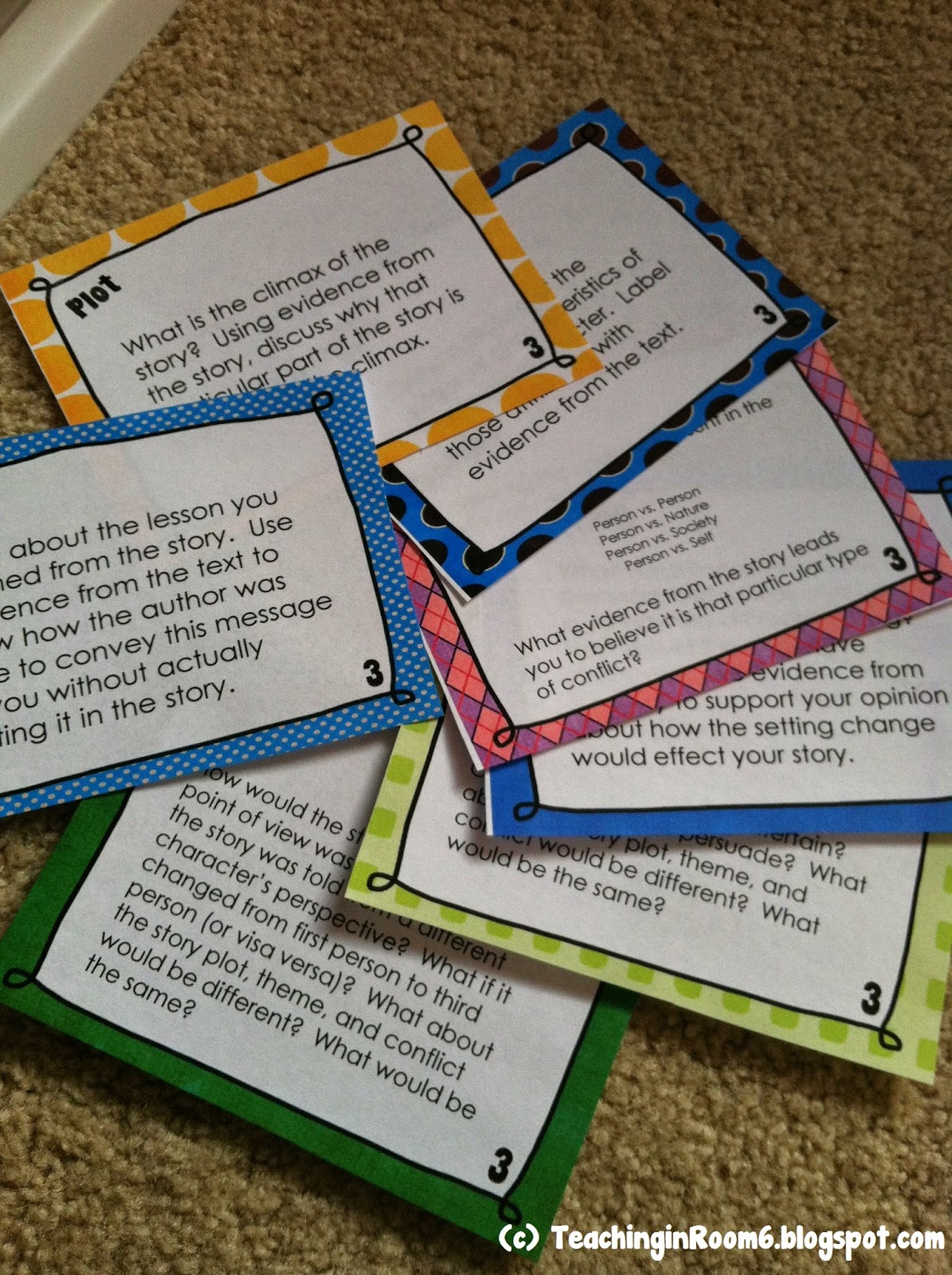 Responding to Literature....using Task Cards! | Teaching in Room 6