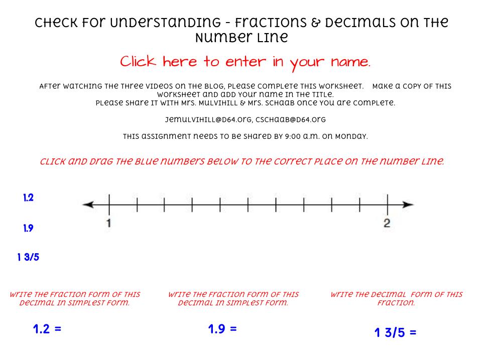 5th Grade Math - Flipped: Fractions and Decimals on the Numberline