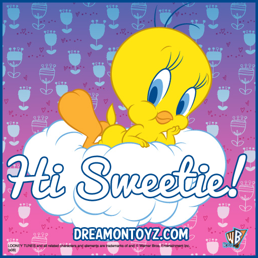 FREE Cartoon Graphics / Pics / Gifs / Photographs: Tweety Bird on a cloud greetings