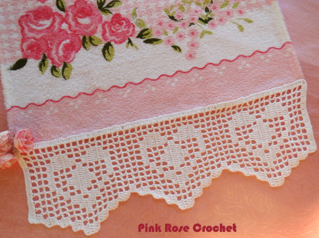 Pink Rose Crochet: Barrado Coração em Crochê Filê Pink Rose Crochet: Barrado Coração em Crochê Filê