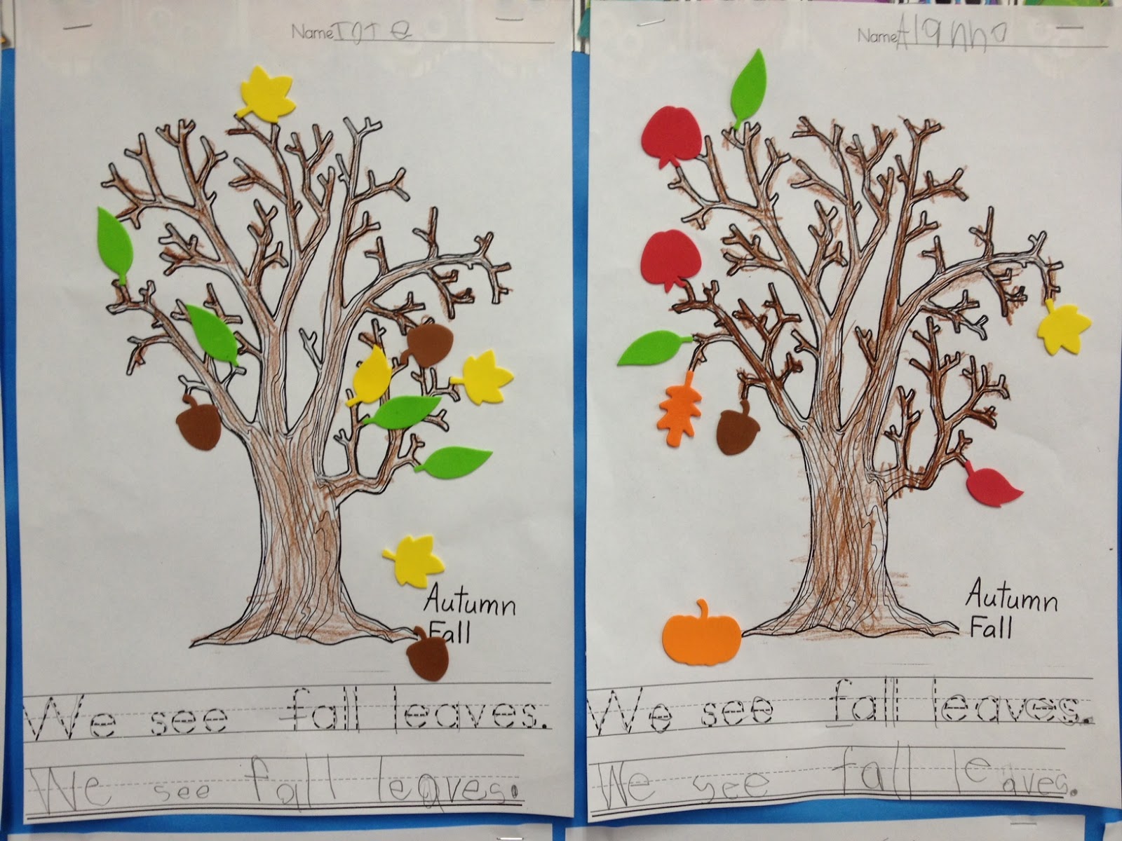 Fall Leaf Craft and Writing - Apples & ABC's